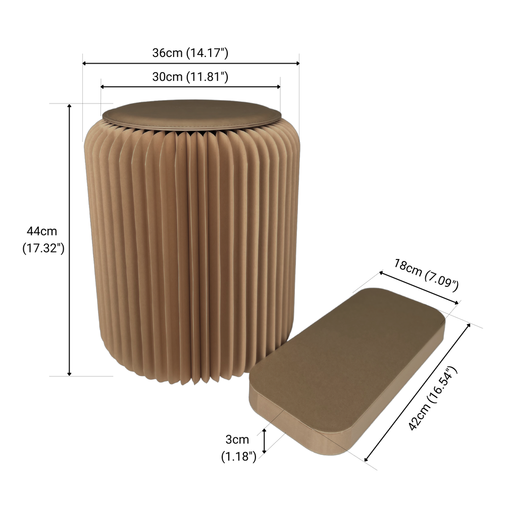 Premium Eco-friendly Folding Stool - Origami Lounge - Brown