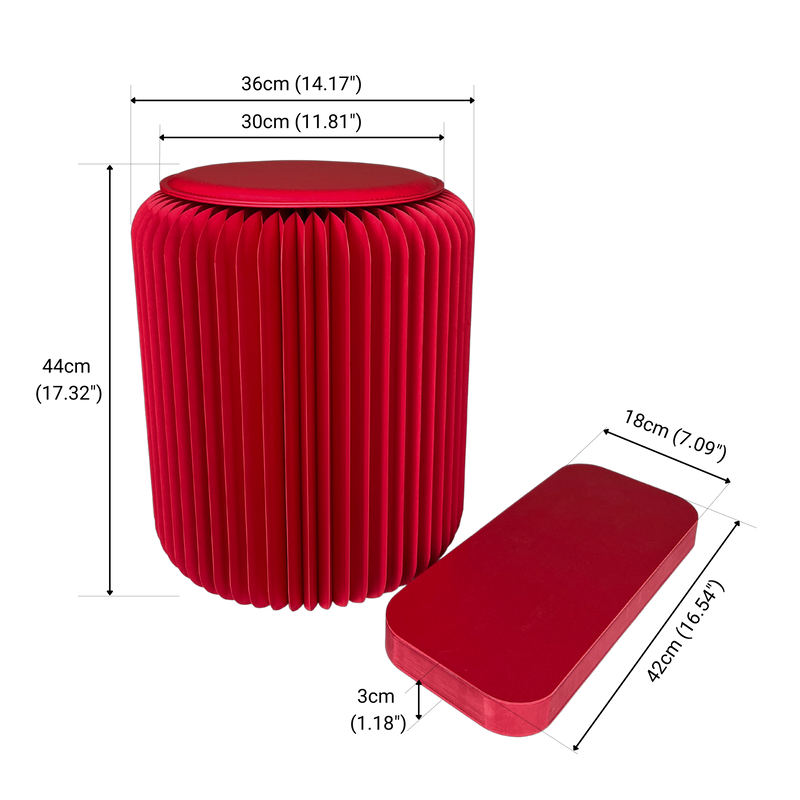 Premium Eco-friendly Folding Stool - Origami Lounge - Red
