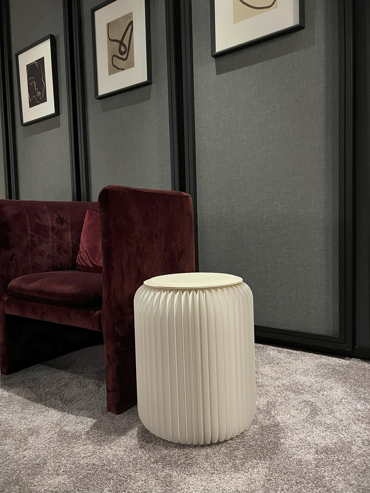 Premium Eco-friendly Folding Stool - Origami Lounge - White